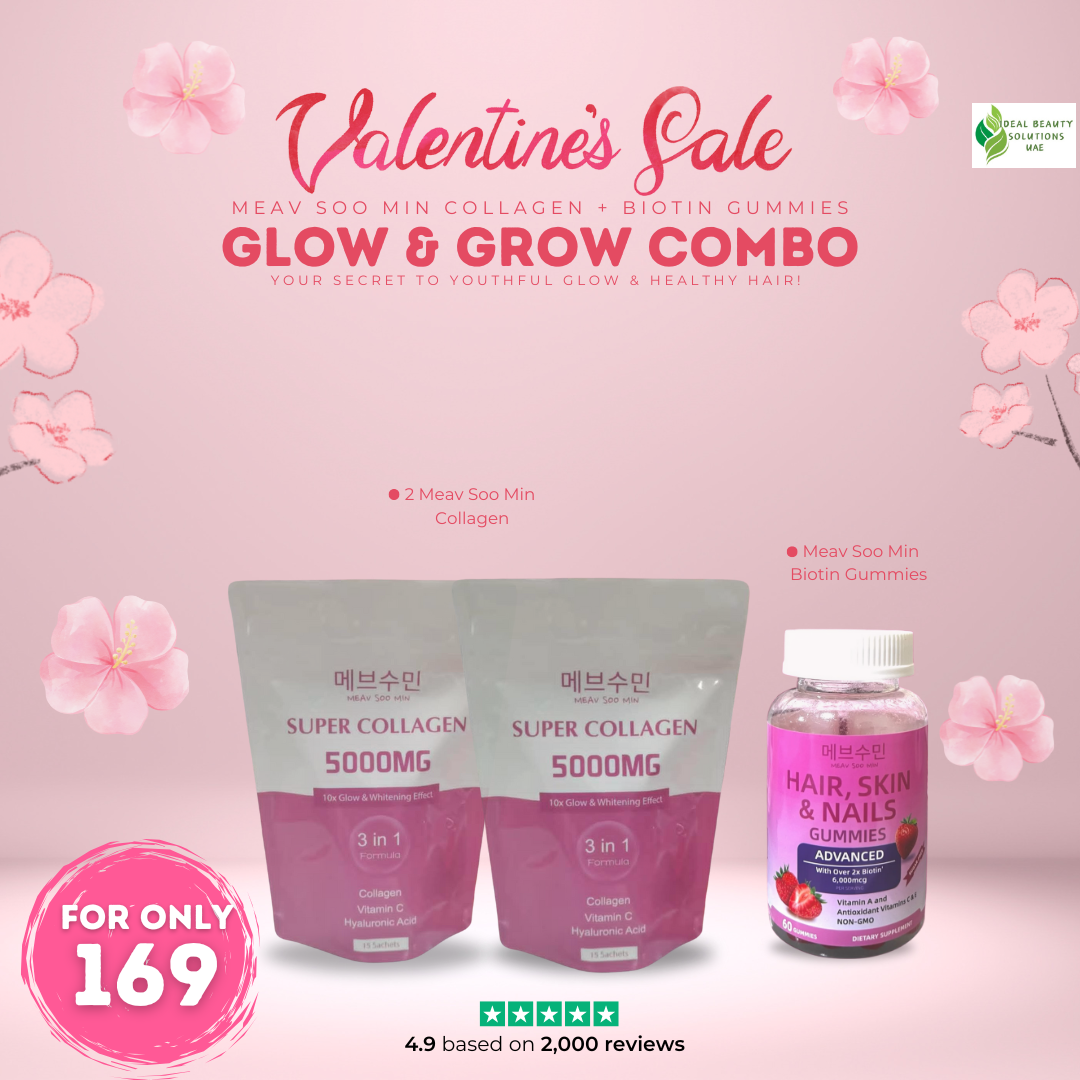 Meav Soo Min Collagen + Biotin Gummy - Glow & Grow Combo – Skin Solutions UAE
